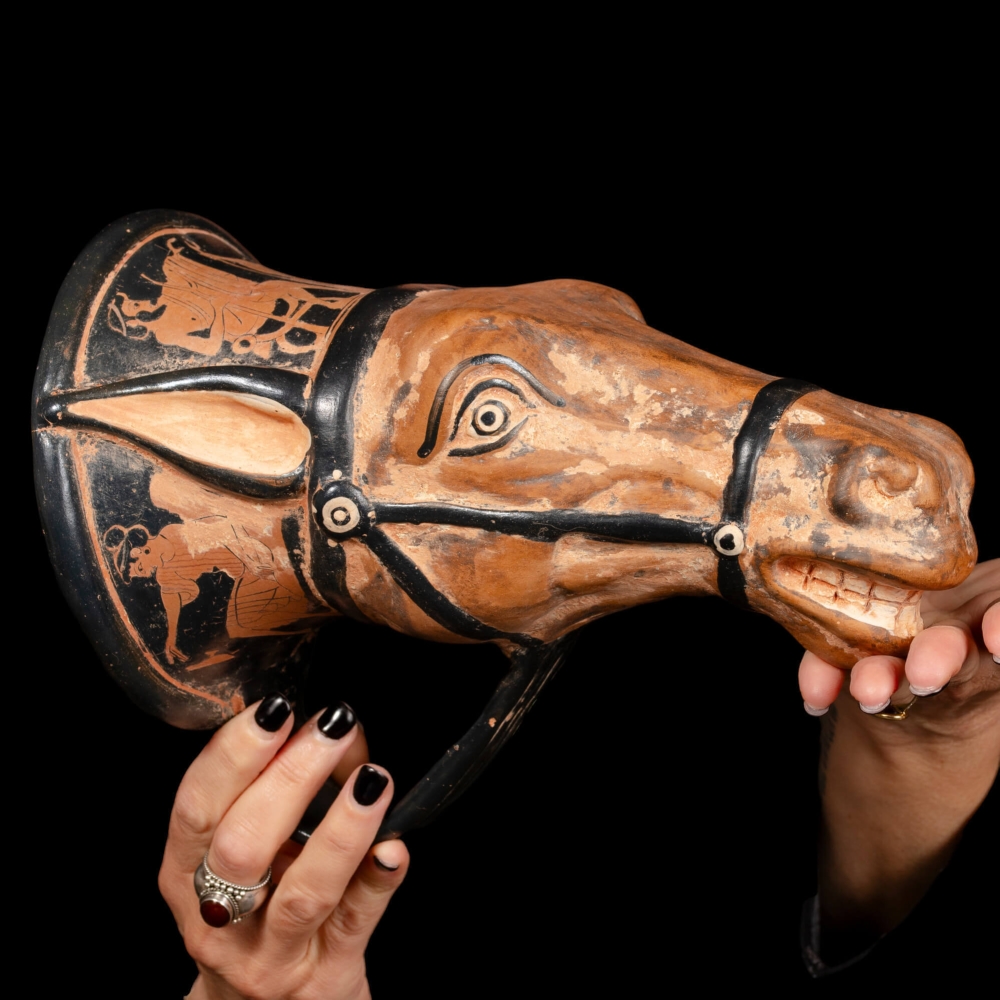 Horse-Head Rhyton with Dionysian Scenes – Replica - ARK-13