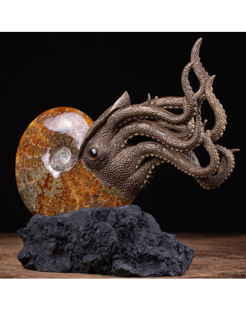 Sculpture d'ammonite réaliste