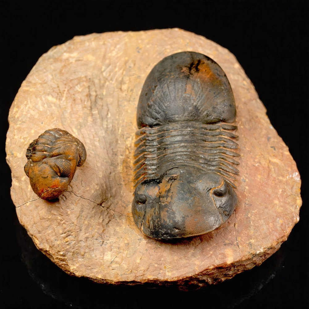 Trilobites Paralejurus sp. and Reedops sp.
