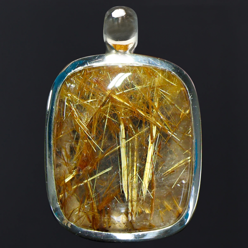 Ciondolo in argento 925 con Quarzo Rutilato