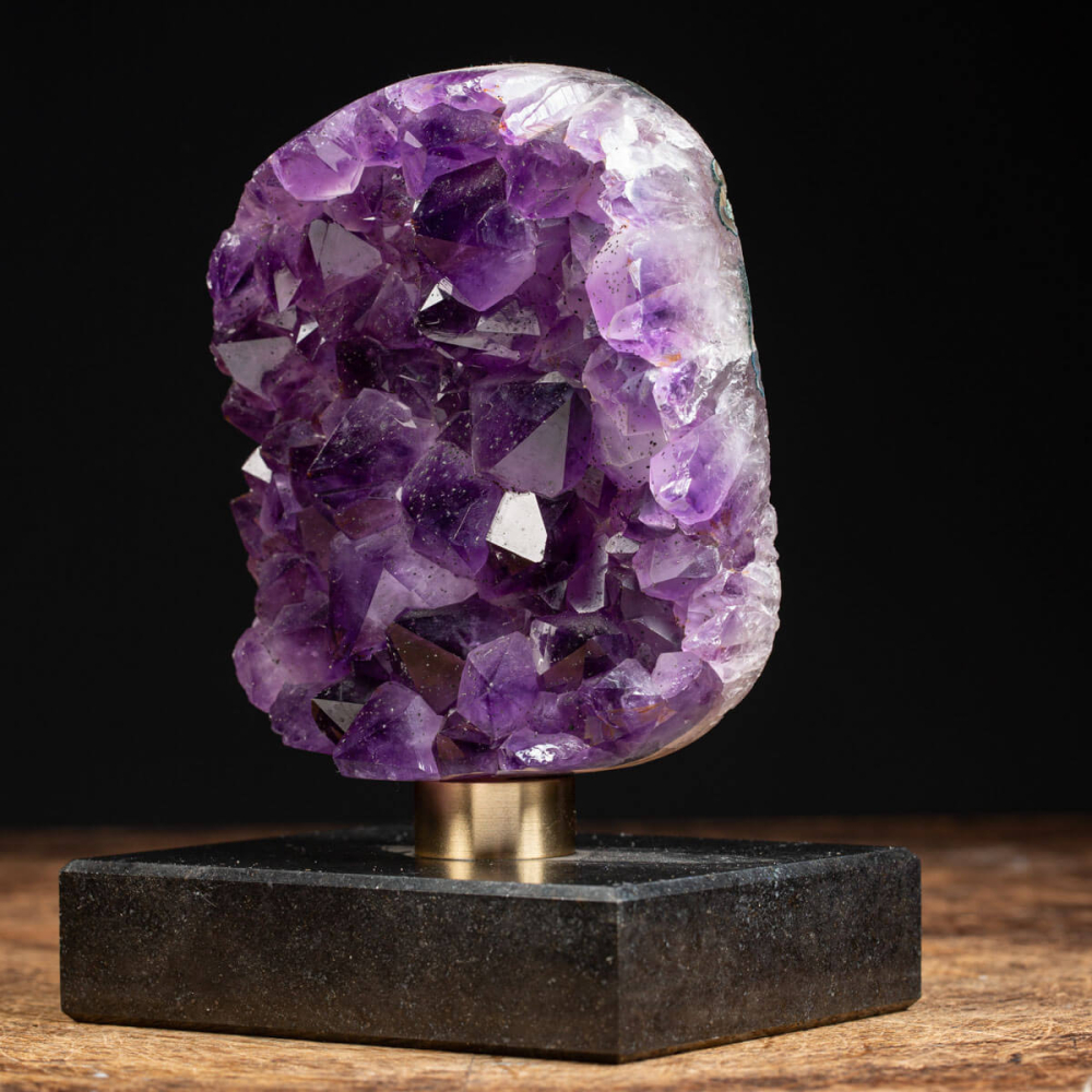 Amethyst Druzy on Black Marble Base - AMG-193