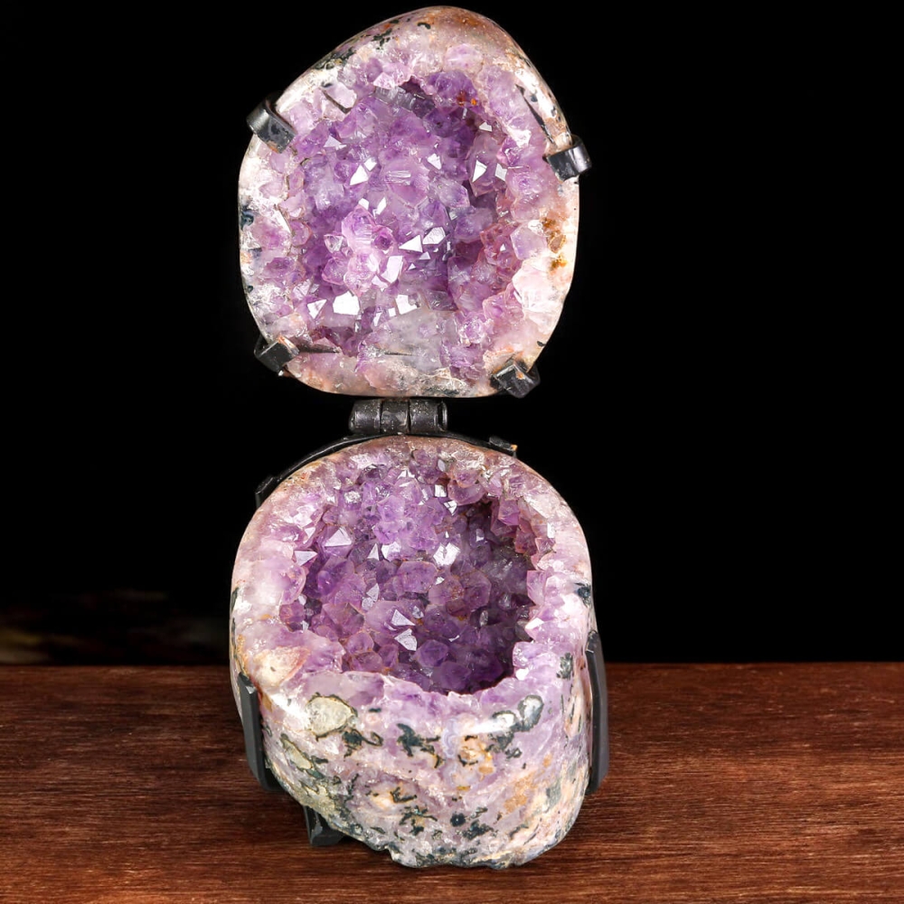 Amethyst Geode with Wrought Iron Mount – “Treasure Chest” - AMG-36
