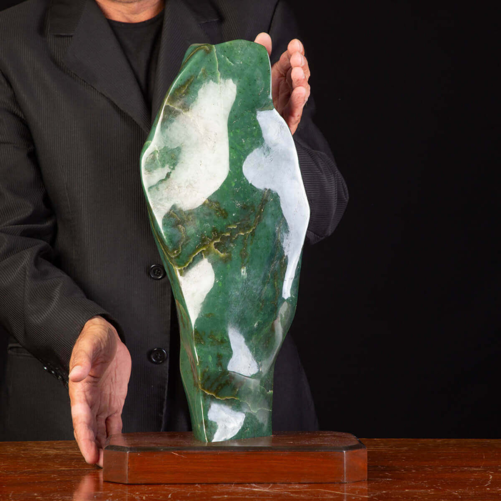 Stunning Nephrite Jade Block: Deep Green. - GVI-22