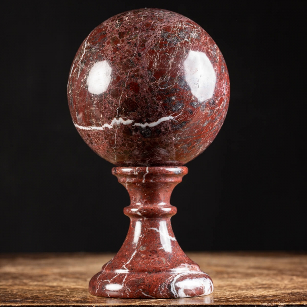 Sfera marmo Rosso di Levanto