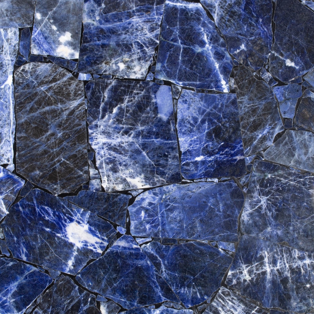 Tavolo Esclusivo in Sodalite Blu a Mosaico.