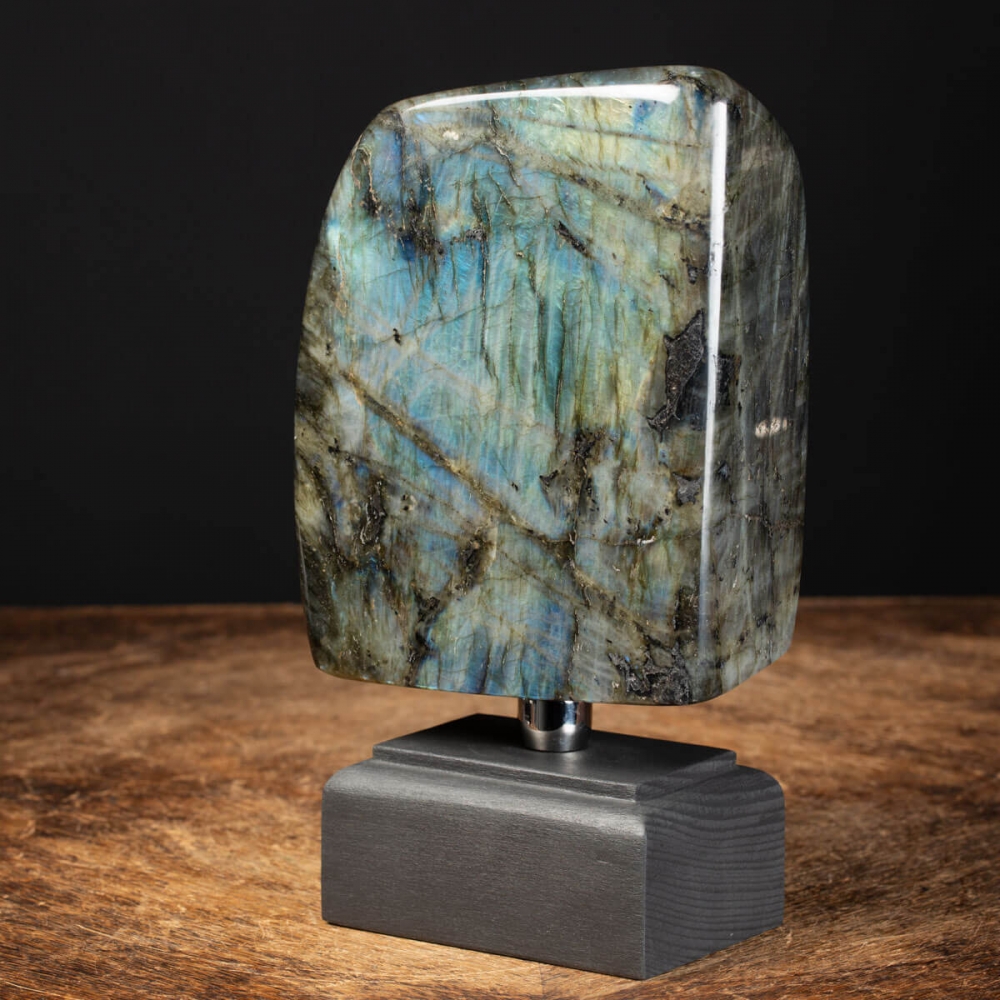 Labradorite su base in Legno Decorativa