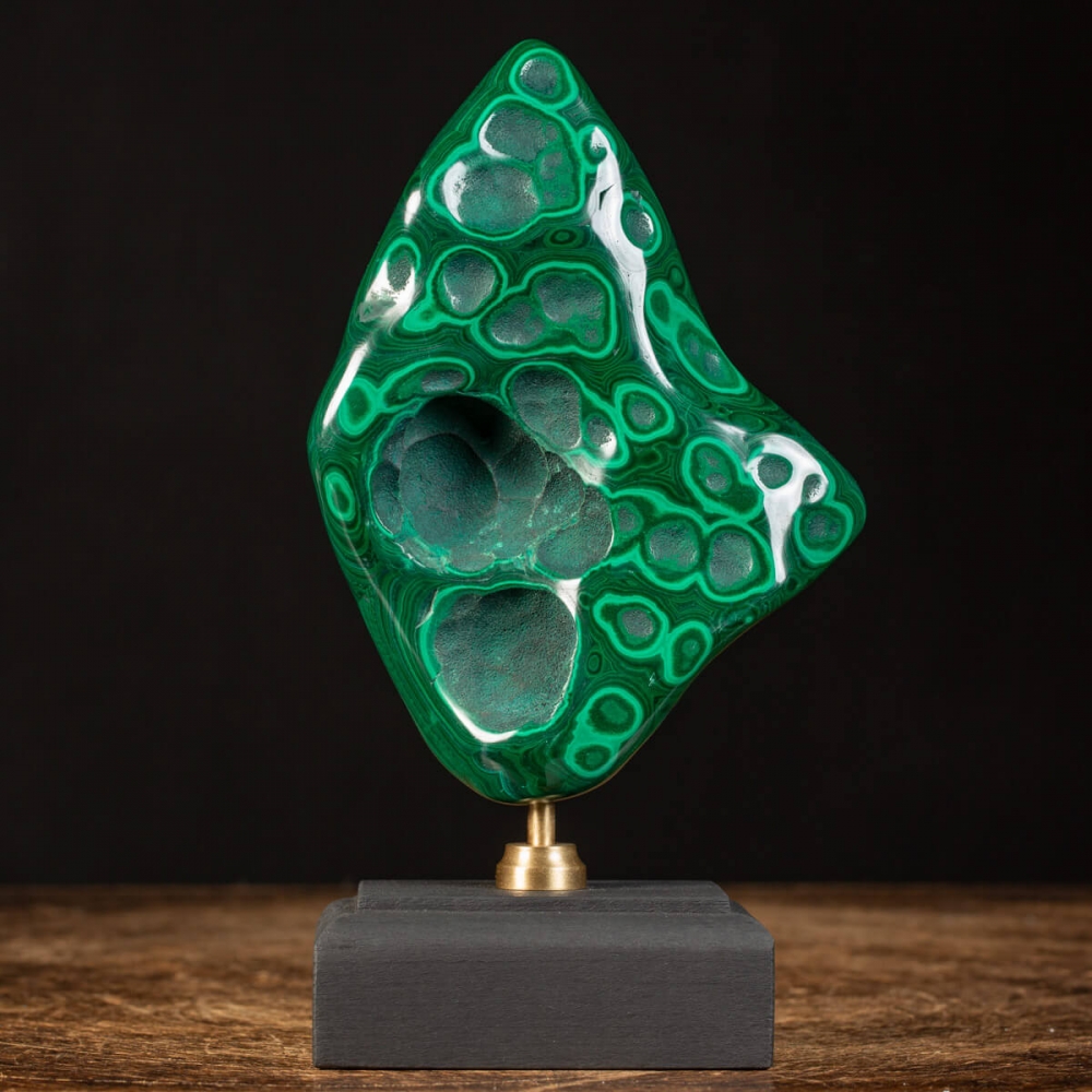 Malachite Prima Scelta Montata su Base - MAC-191