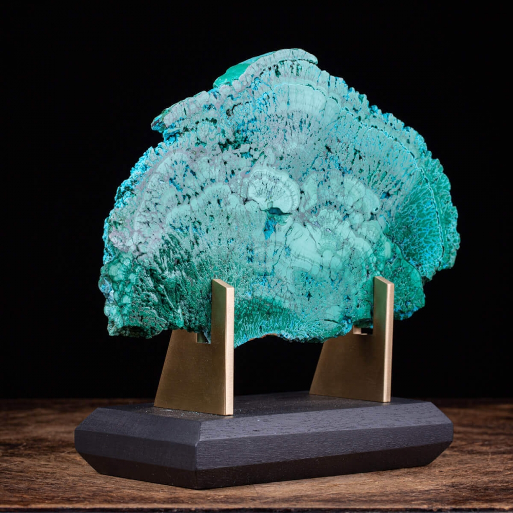 Crisocolla in Malachite Prima Scelta Montata su Base - MAC-198