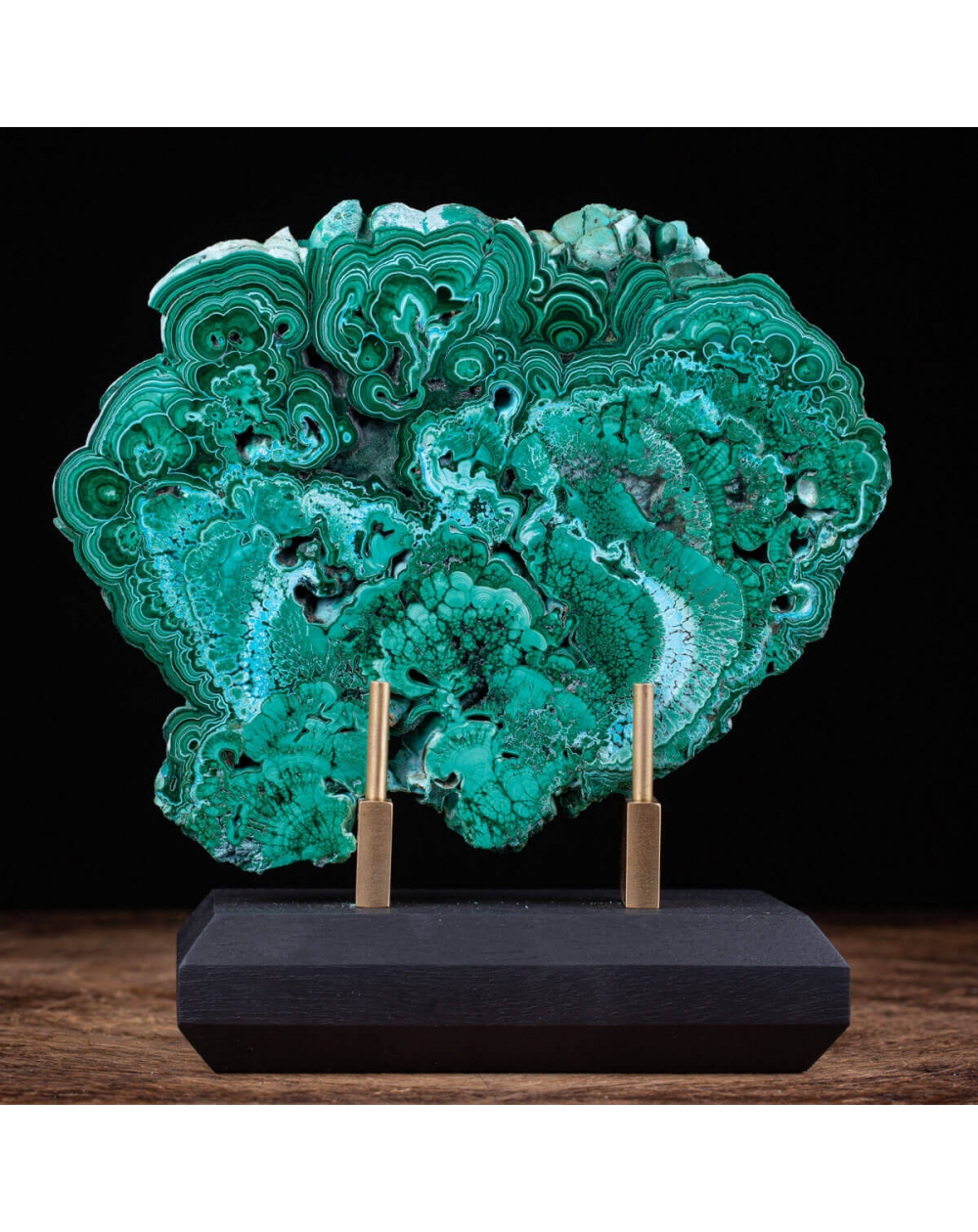 Crisocolla in Malachite Prima Scelta Montata su Base - MAC-199