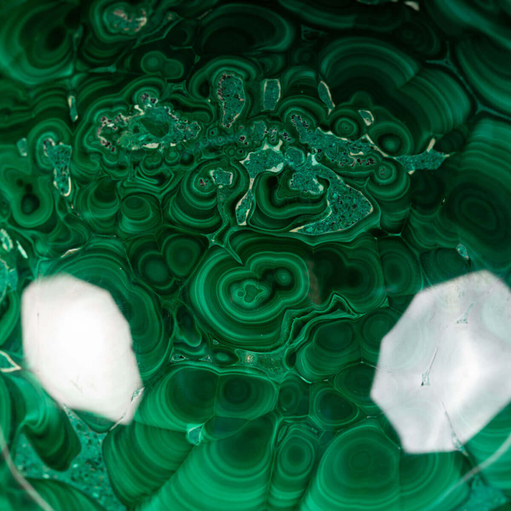 Carved Malachite Sphere - MAC-203