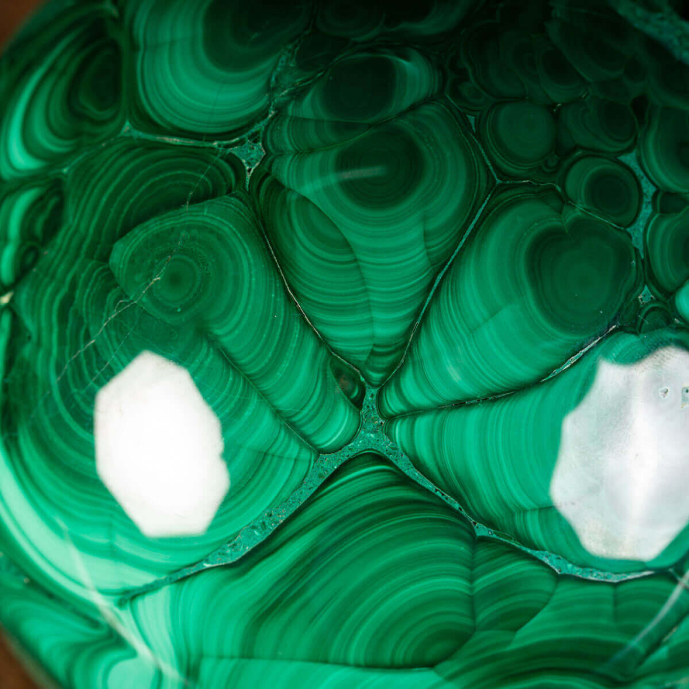 Carved Malachite Sphere - MAC-203