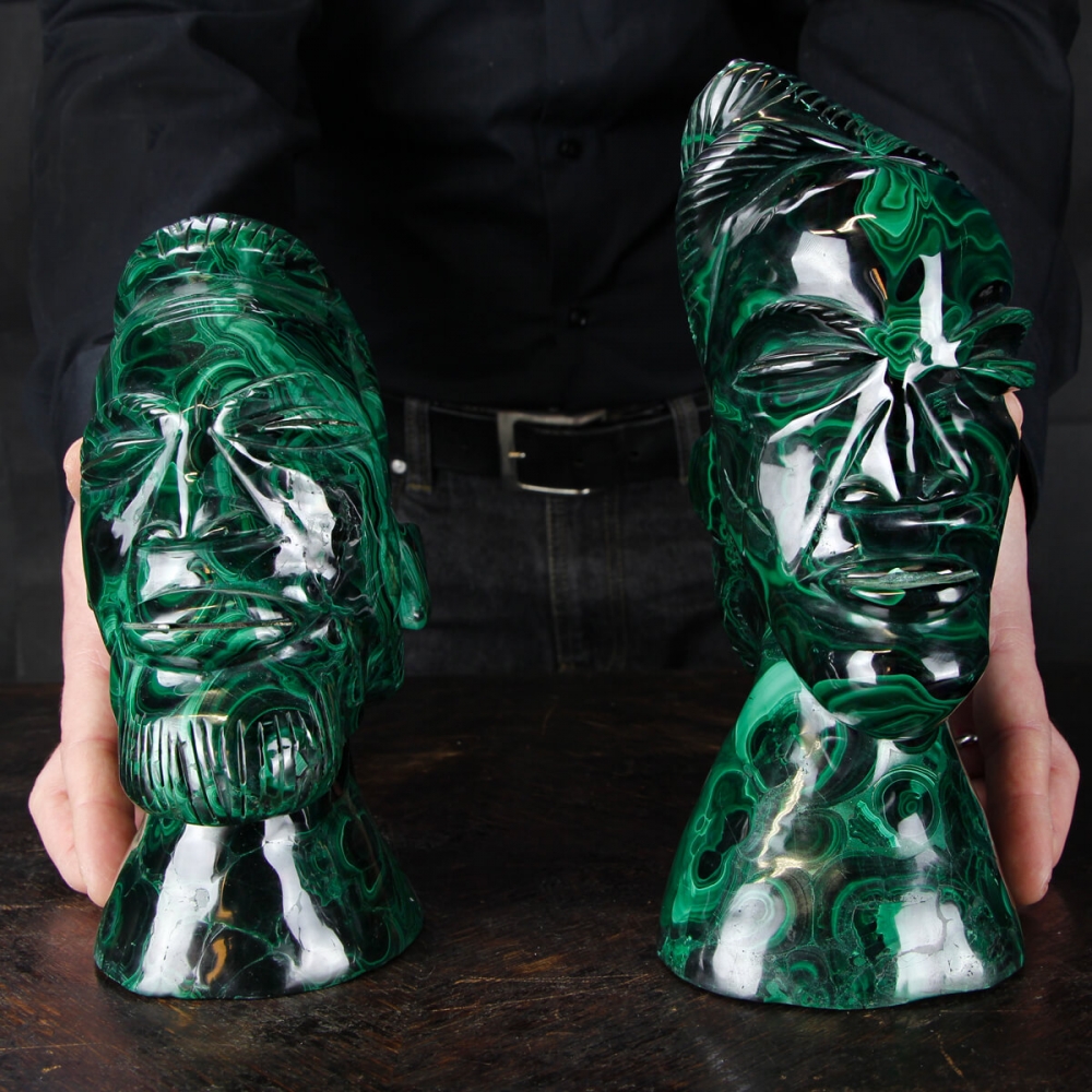Statues Souveraines du Congo en Malachite