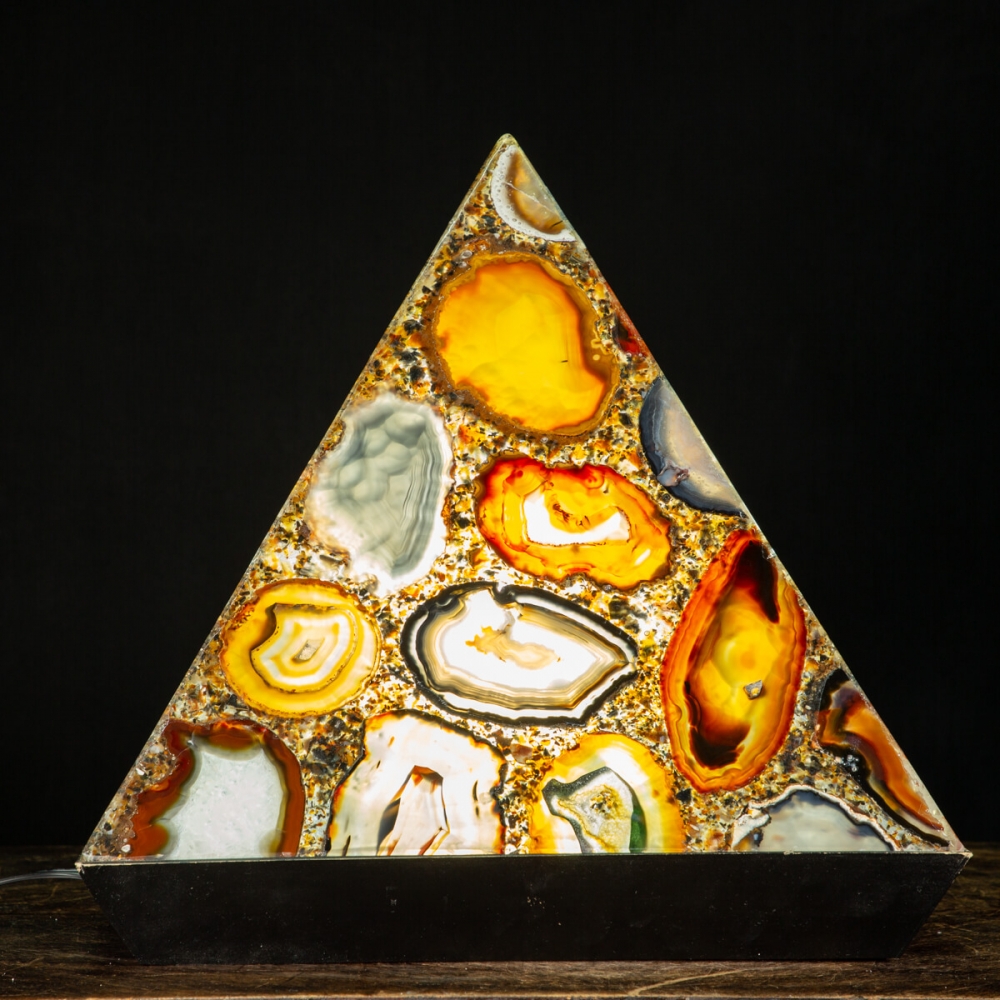 Lampe Pyramide Agate - Lampe Design d'Intérieur Exclusif