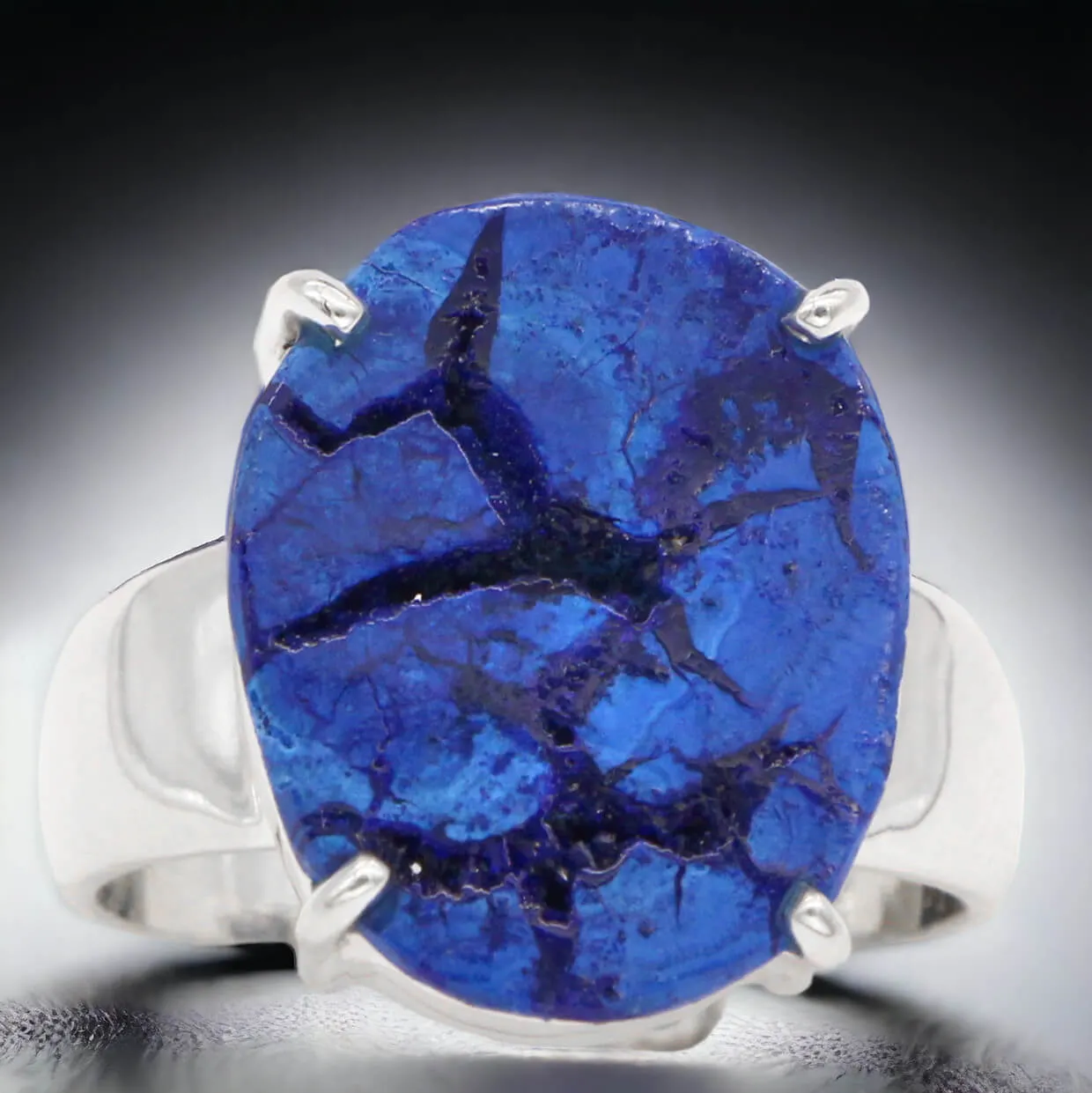 Azurite Ring: An Intense Blue Geode. - AZT-05
