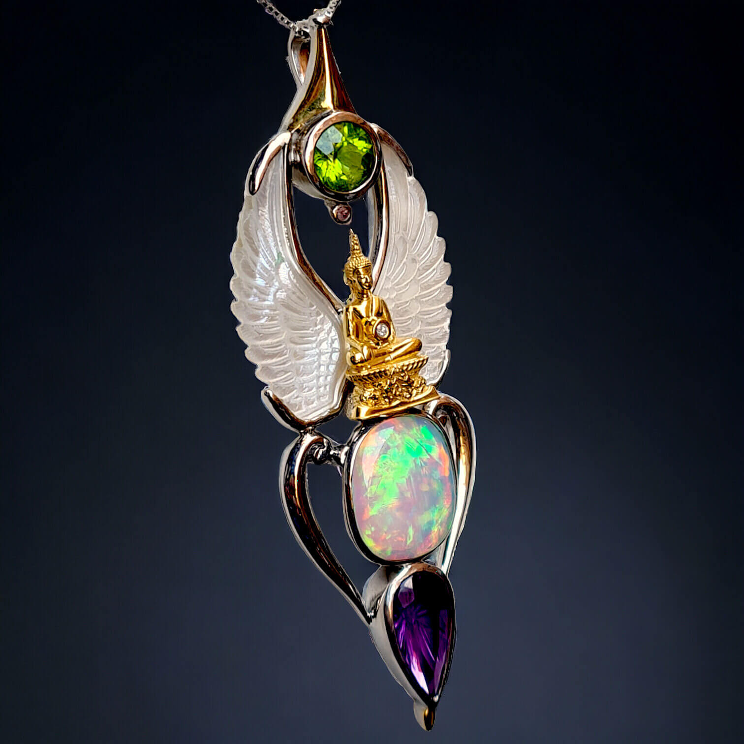 Buddha of Light on Iridescent Opal: Spiritual Elevation in the Art of ...