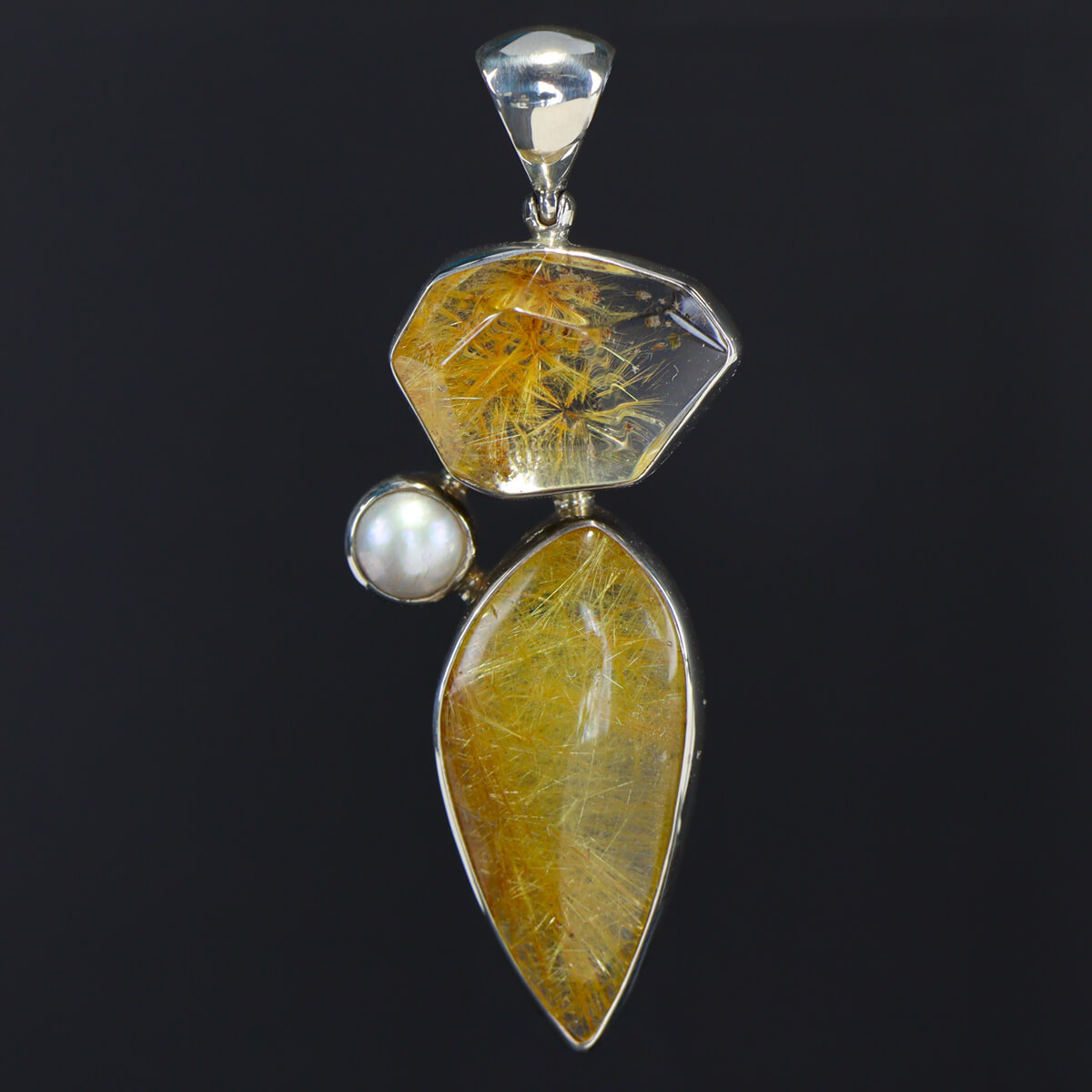 Ciondolo in argento 925 con Quarzo Rutilato