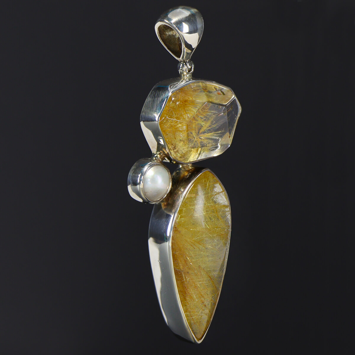 Ciondolo in argento 925 con Quarzo Rutilato