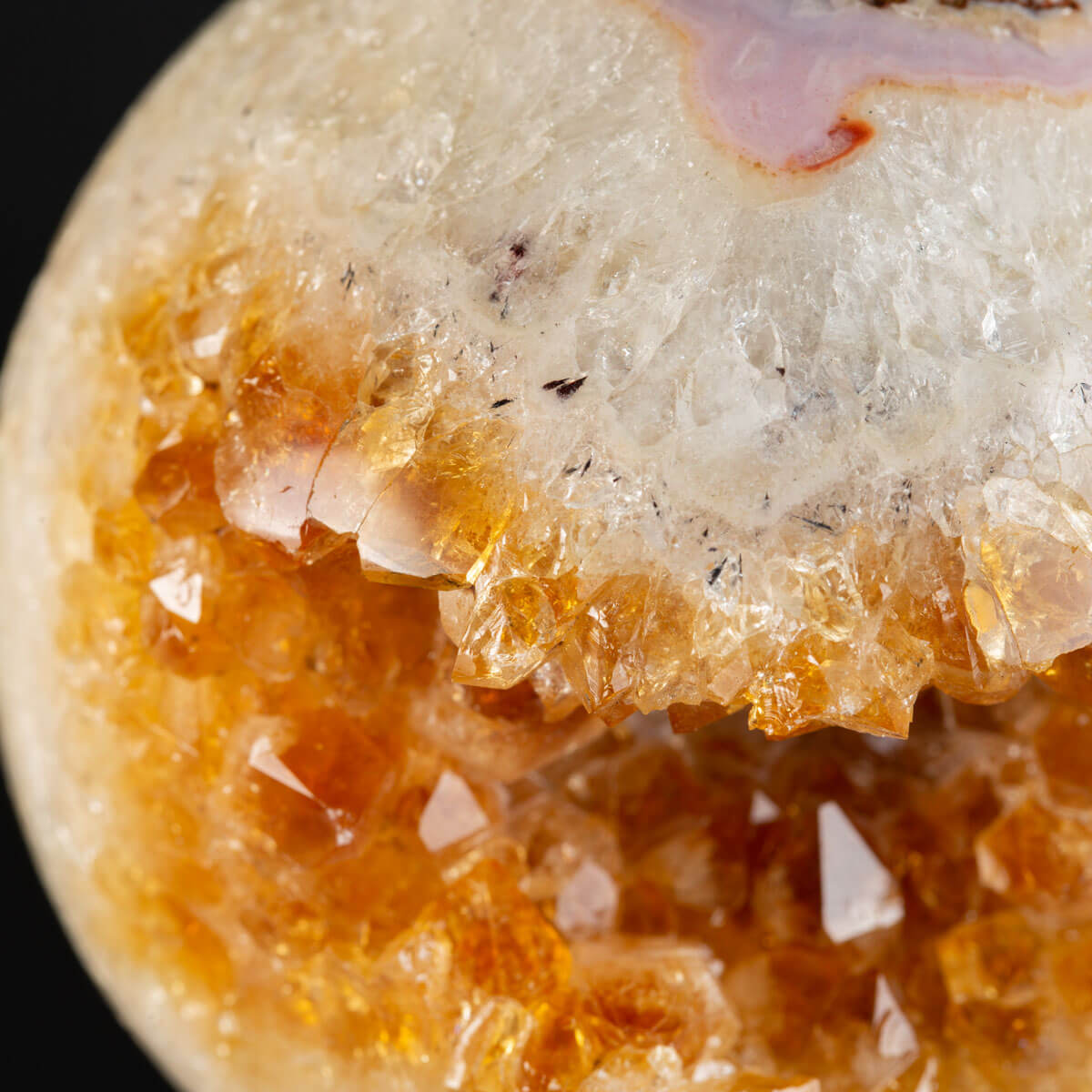 Sphère de géode de citrine - QCS-08