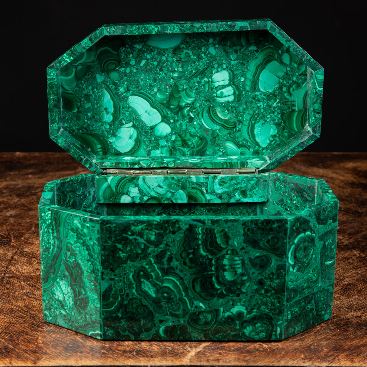 Malachitdose aus dem Kongo