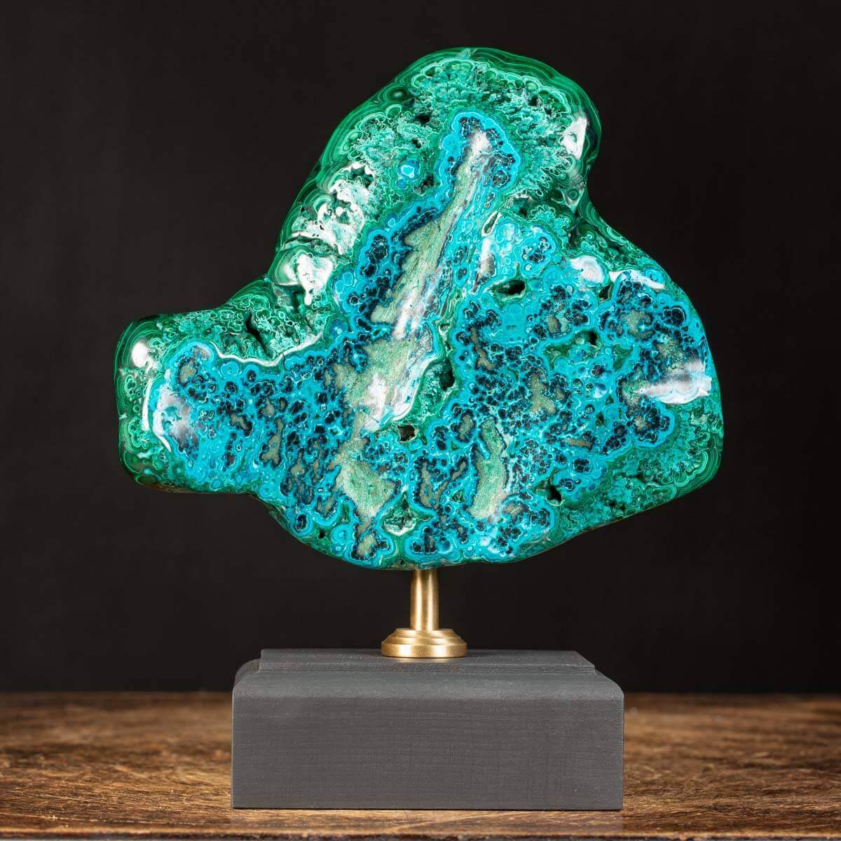 Malachite Prima Scelta Montata su Base - MAC-187